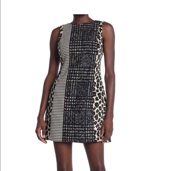 Alice + Olivia | Dresses | Clyde Patten Mix Wool Blend Mini Dress Us ...